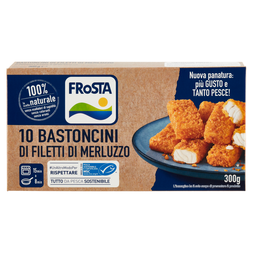 Frosta 10 Bastoncini di Filetti di Merluzzo 300 g | Carrefour