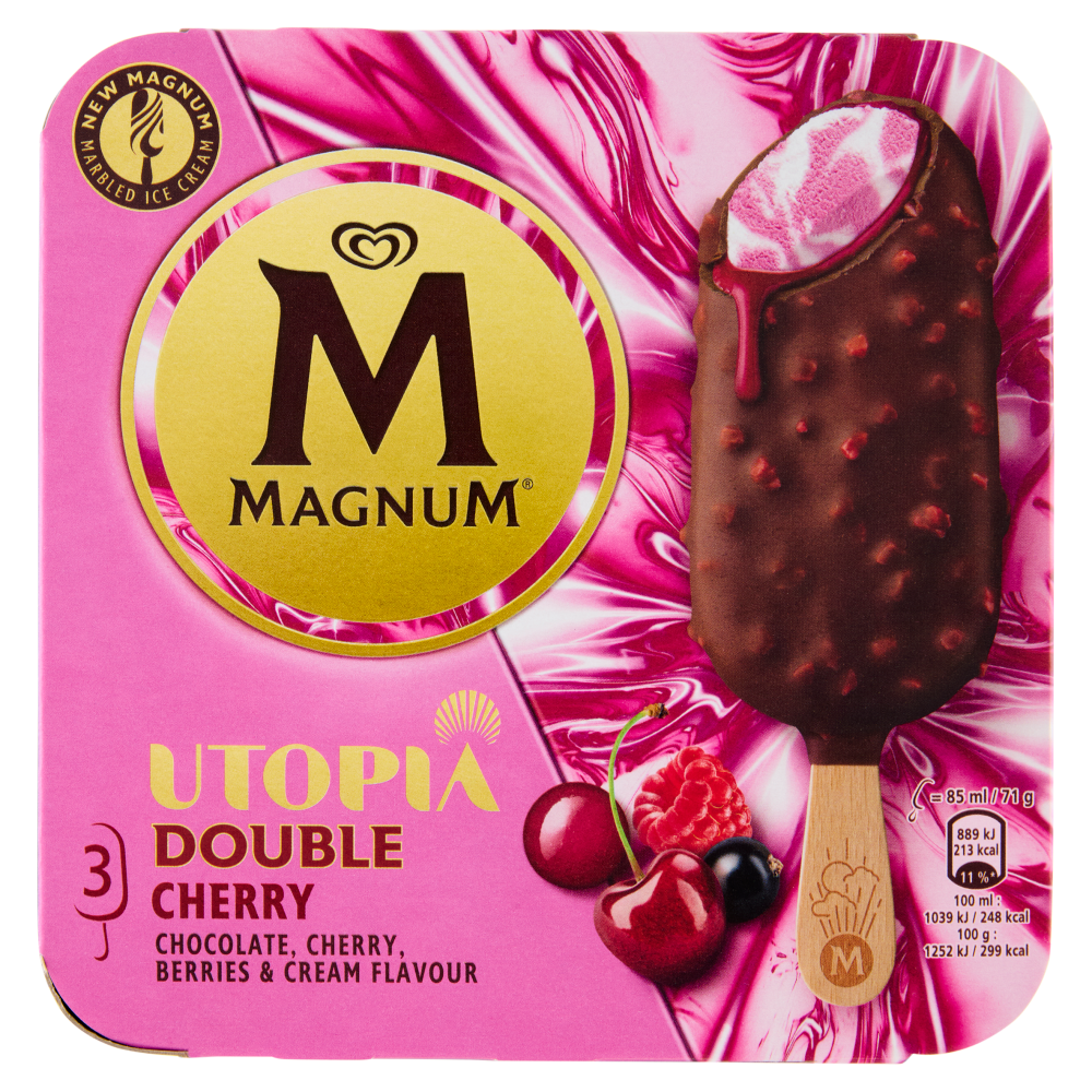 Magnum Utopia Double Cherry 3 Gelati 213 g | Carrefour