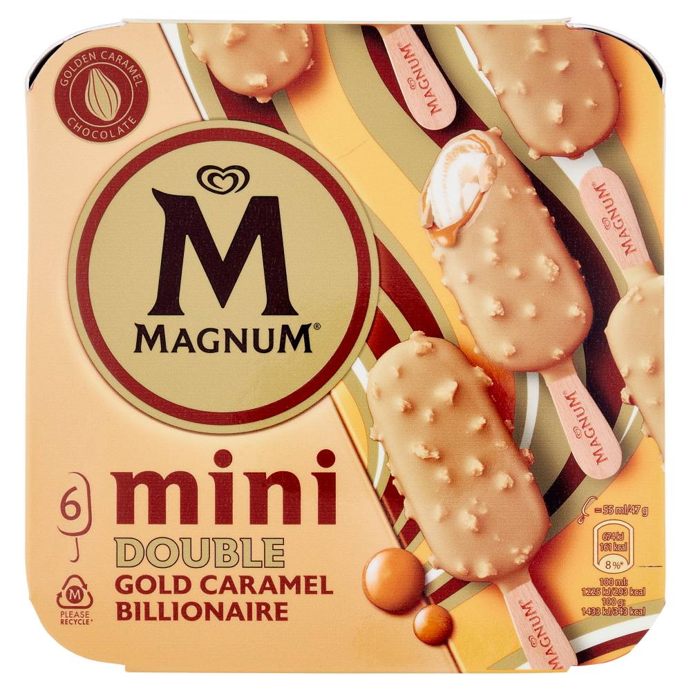 Magnum mini Double Gold Caramel Billionaire 6 x 47 g | Carrefour