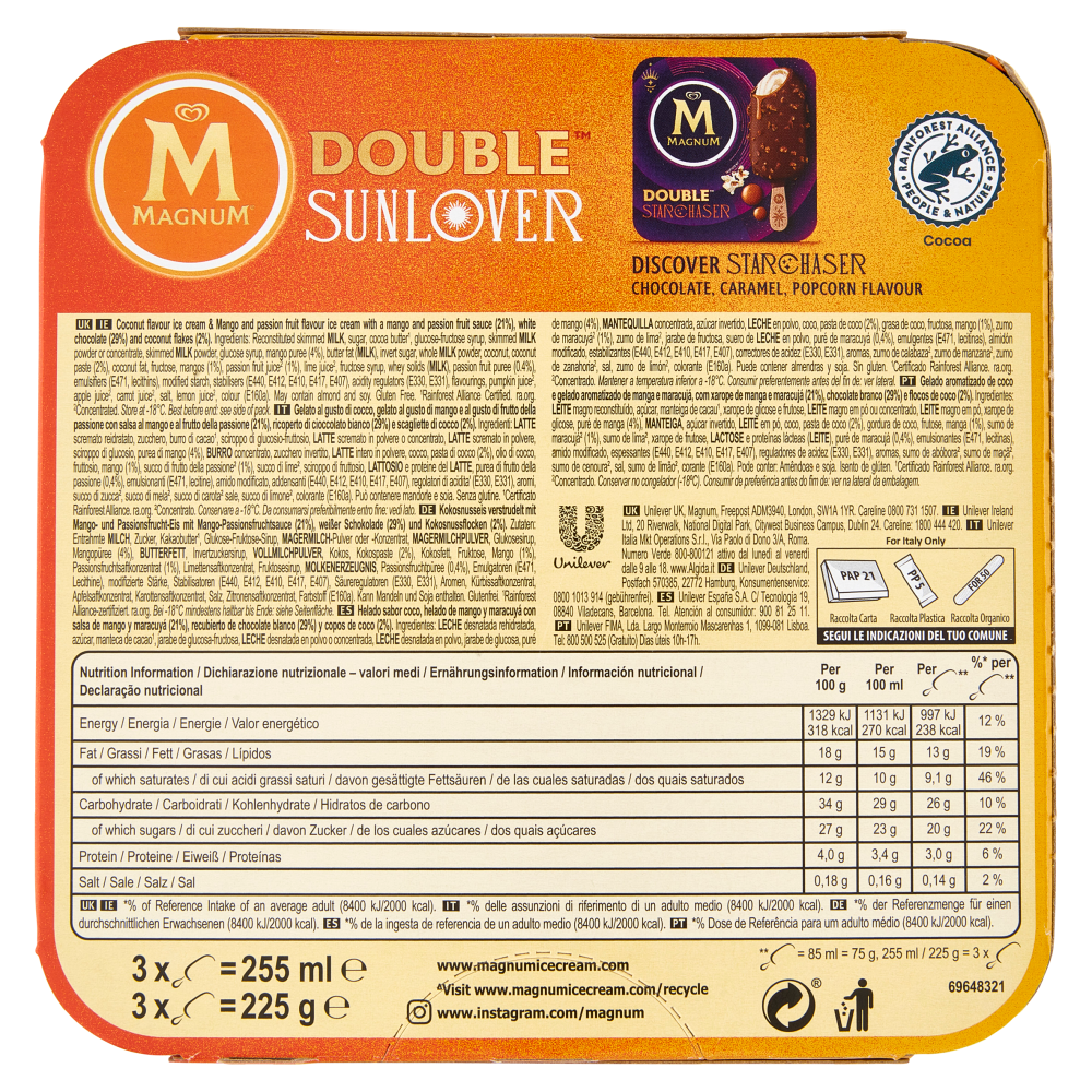 Gelato Magnum Double Sunlover - cioccolato bianco | Carrefour