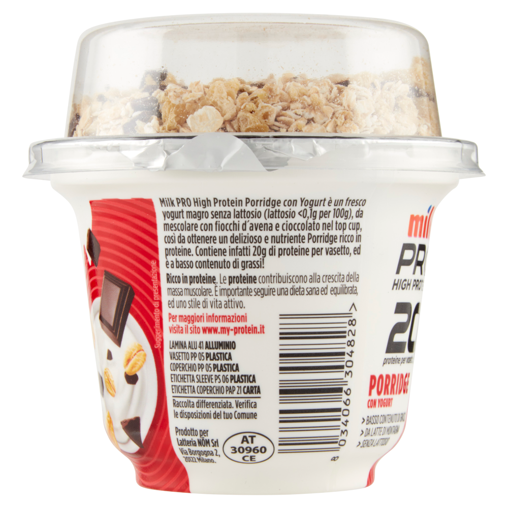 Milk Pro High Protein 20g Porridge con Yogurt Avena e Cioccolato ...