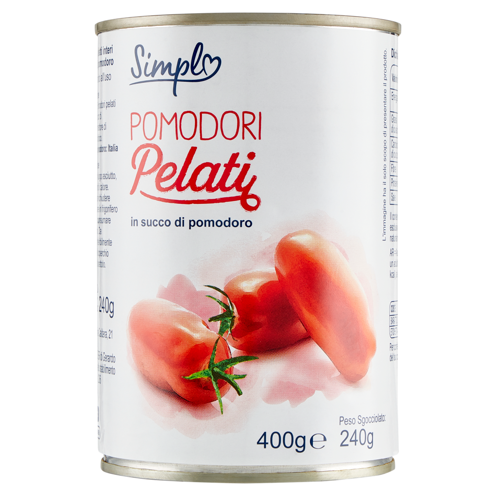 Simpl Pomodori Pelati in succo di pomodoro 400 g | Carrefour