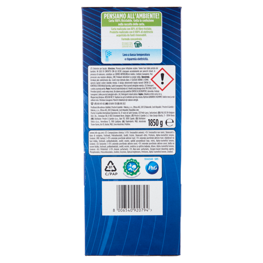Dash Power Detersivo Lavatrice in Polvere, Tecnologia Anti-Residui, 37 ...