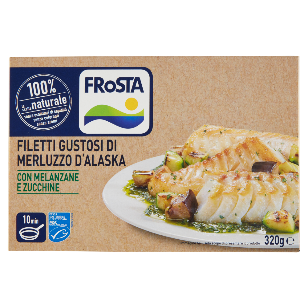 Frosta Filetti Gustosi di Merluzzo d'Alaska con Melanzane e Zucchine ...