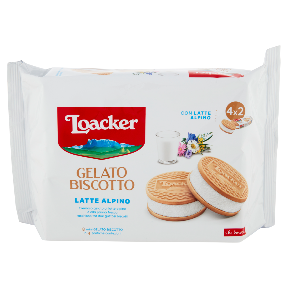 Gelato Loacker Biscotto Latte Alpino 4 x 66 g | Carrefour