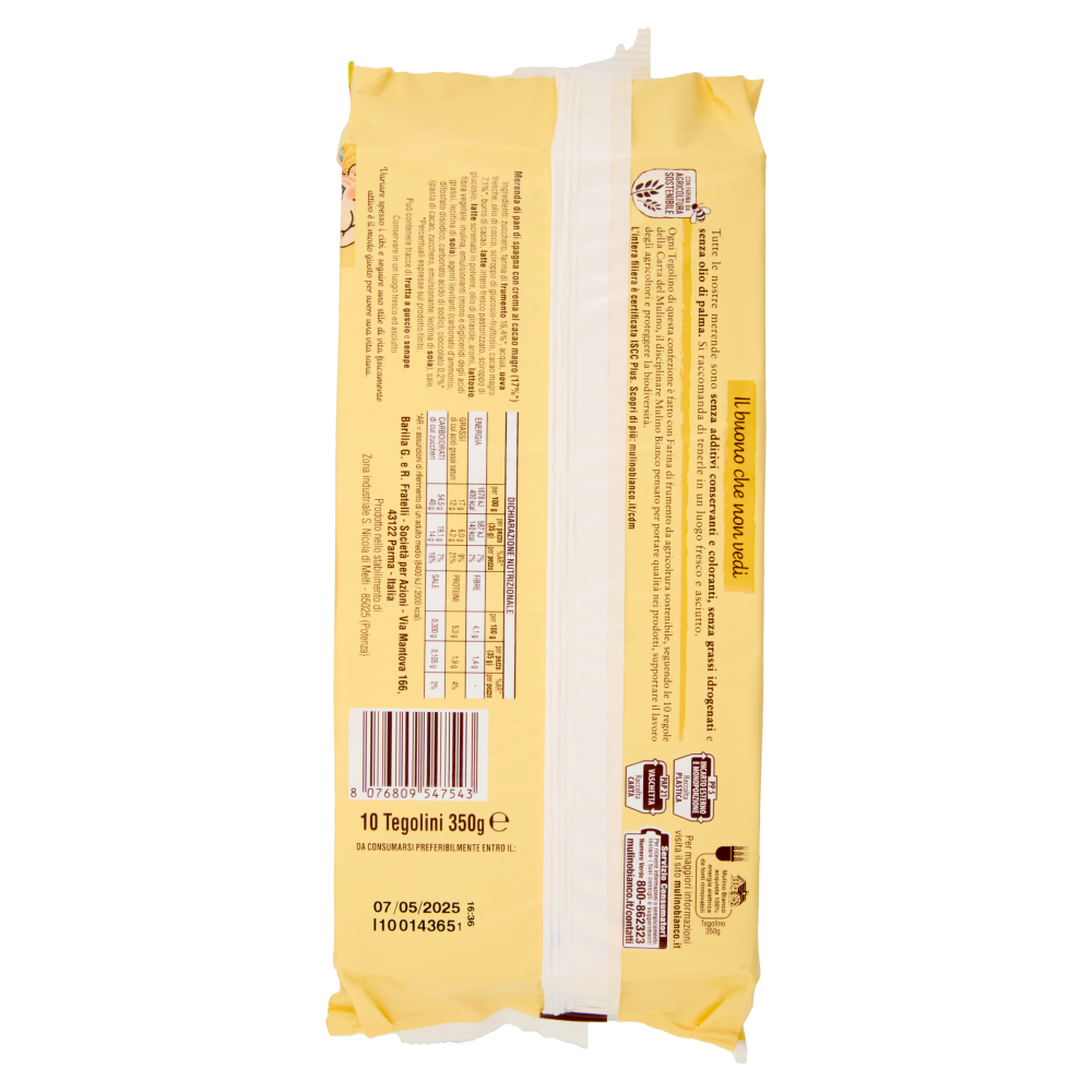 Mulino Bianco Tegolino Merenda senza Additivi Conservanti 10 pezzi 350 ...