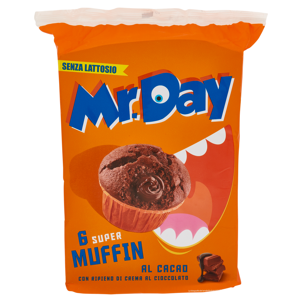 Mr.Day 6 Super Muffin al Cacao con Ripieno di Crema al Cioccolato 6 x 50 g | Carrefour