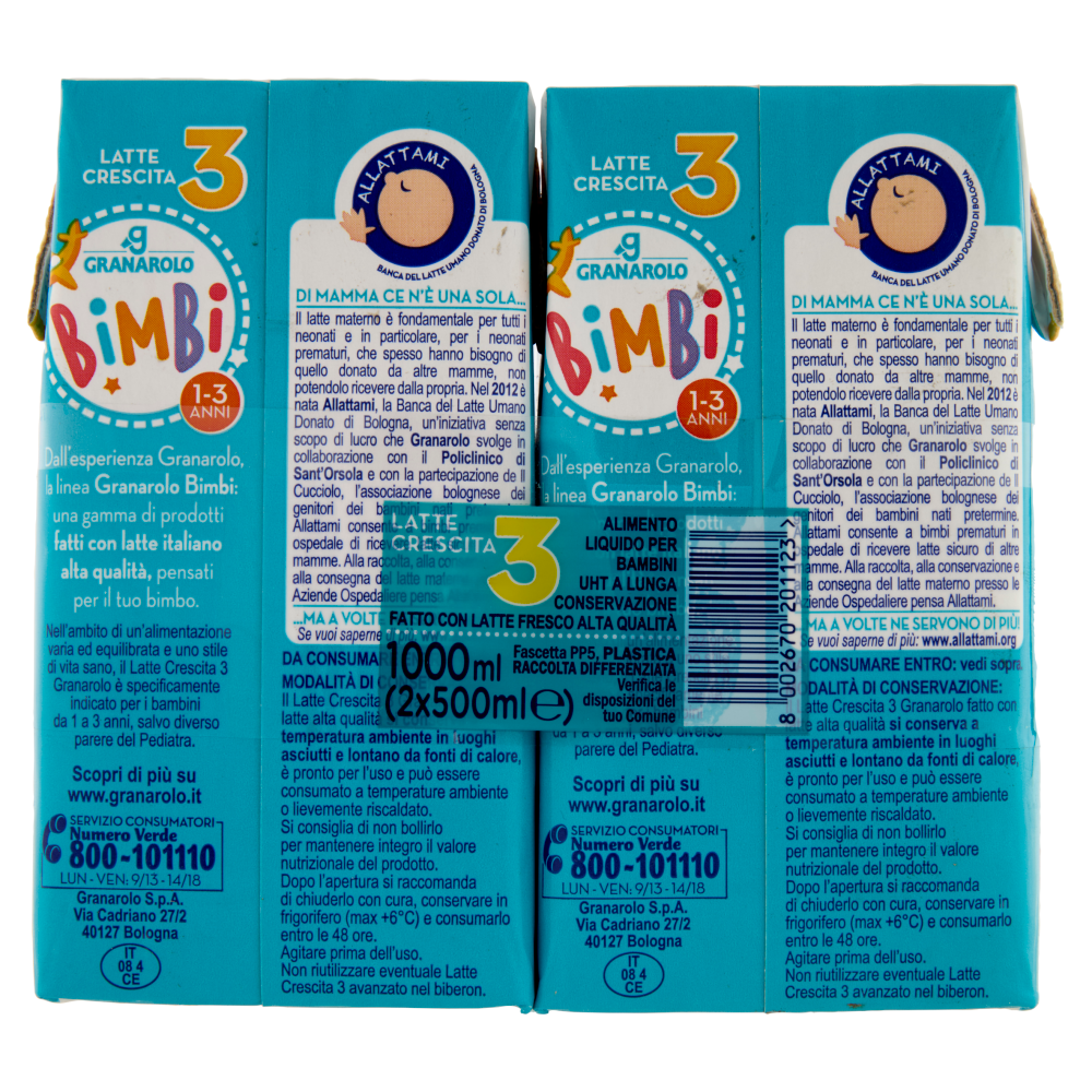 Granarolo Bimbi Latte di Crescita 3 2 x 500 ml | Carrefour