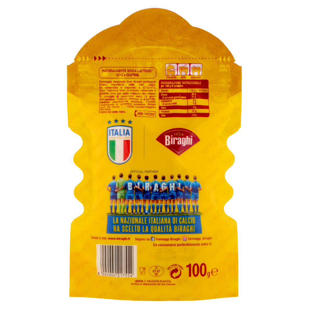 Biraghi Gran Biraghi Formaggio Stagionato Grattugiato Fresco 100 g ...