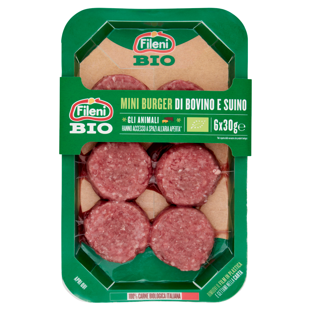 Fileni Bio Mini Burger di Bovino e Suino 6 x 30 g | Carrefour