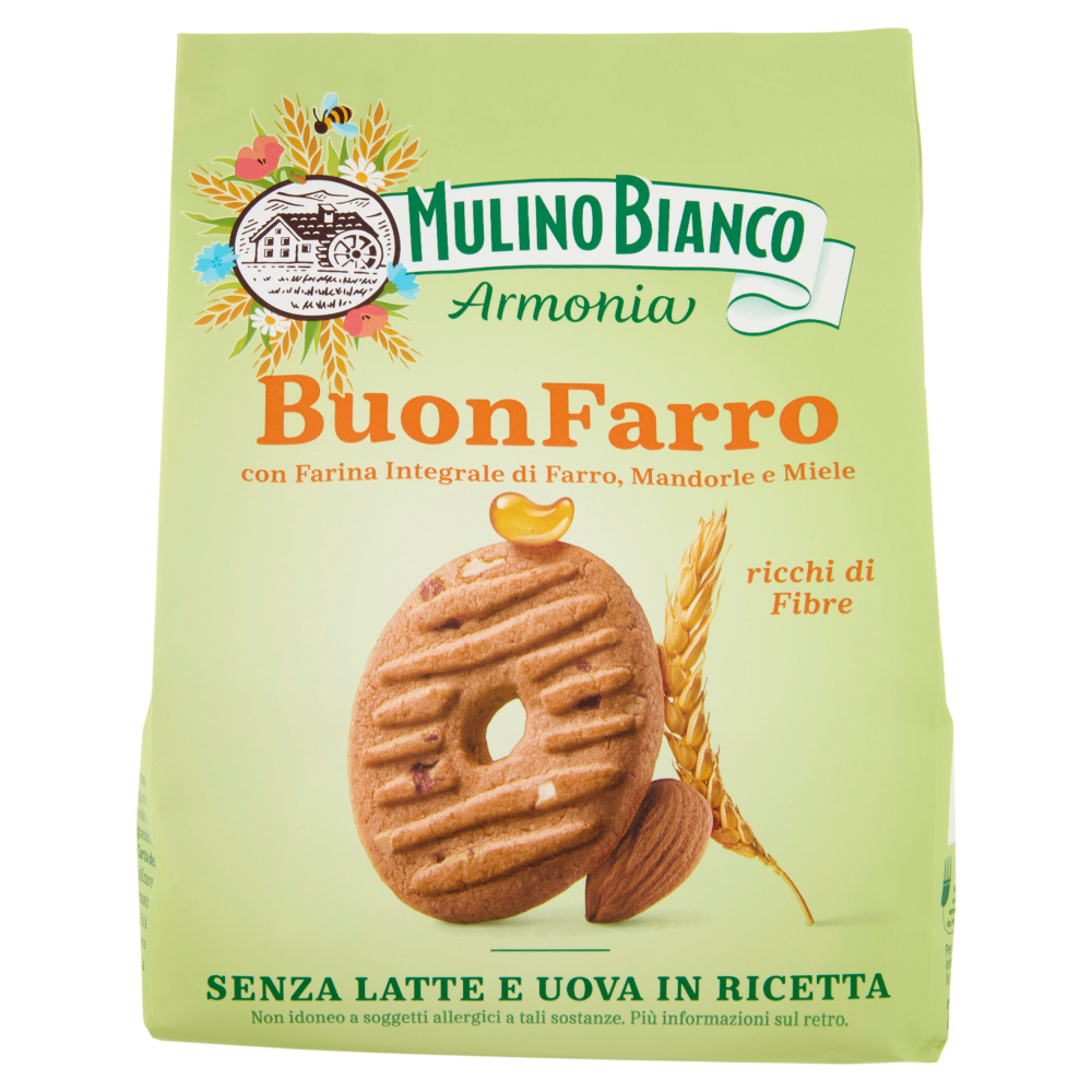 Mulino Bianco Armonia Buonfarro Biscotti Farro Mandorle Miele Senza Latte e Uova 270g | Carrefour