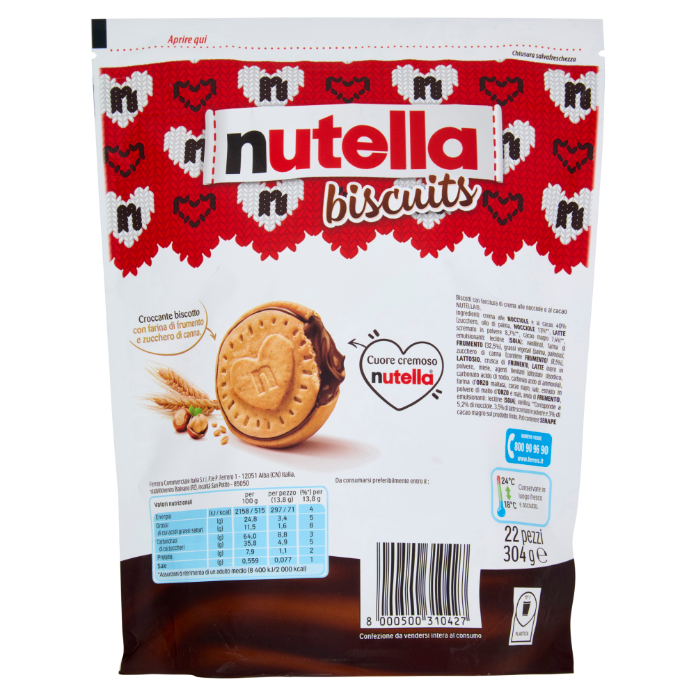 nutella biscuits 22 pezzi 304 g | Carrefour