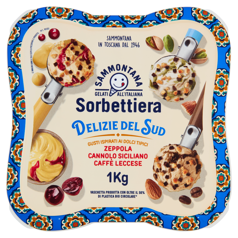 Sammontana Sorbettiera Delizie del Sud Zeppola, Cannolo Siciliano, Caffè Leccese 1 Kg | Carrefour