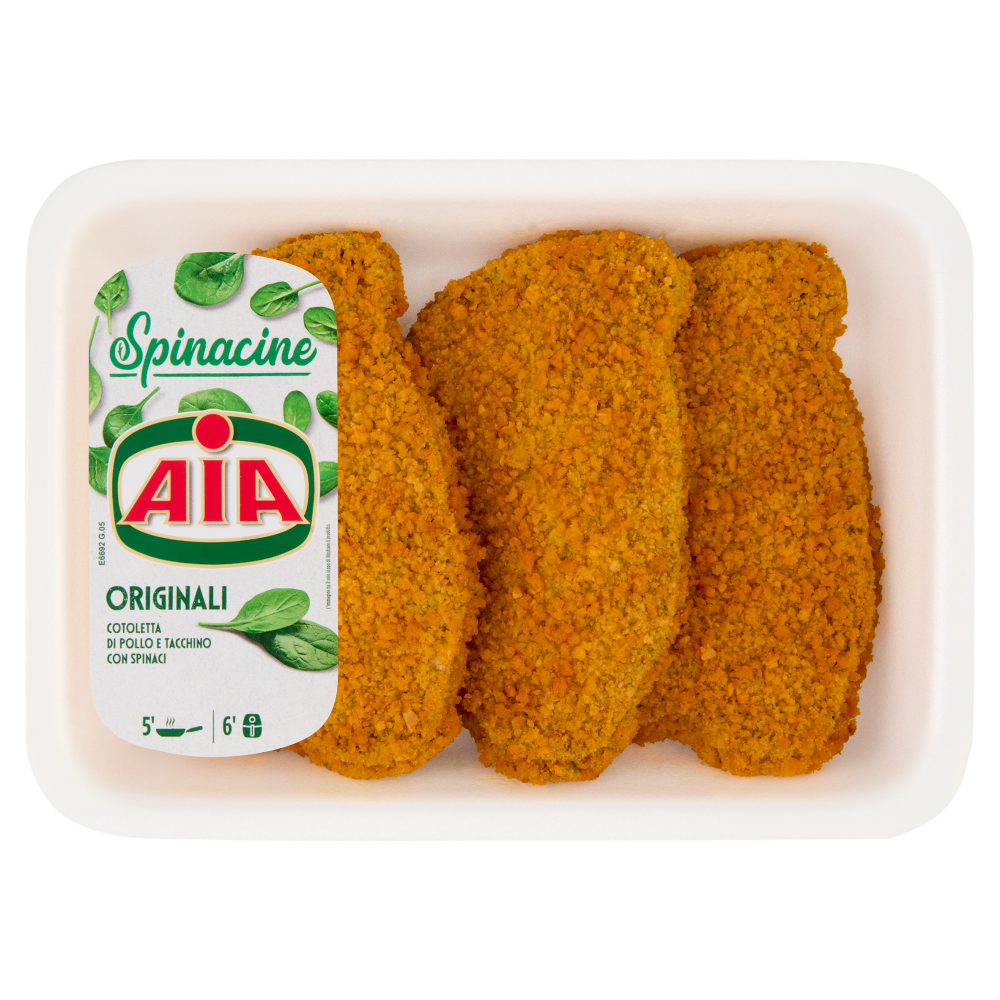 Aia Spinacine Originali Cotoletta di Pollo e Tacchino con Spinaci 0,300 ...