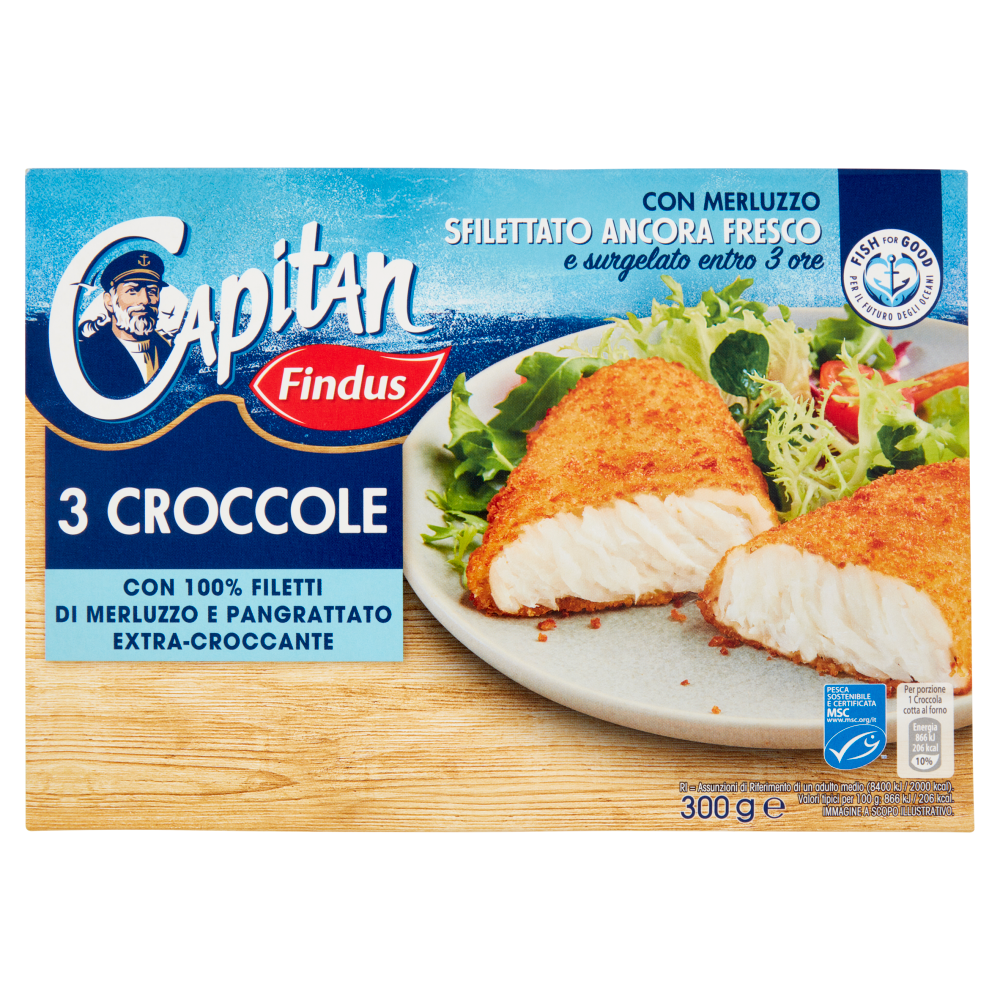 Capitan Findus 3 Croccole con 100% Filetti di Merluzzo 300 g | Carrefour