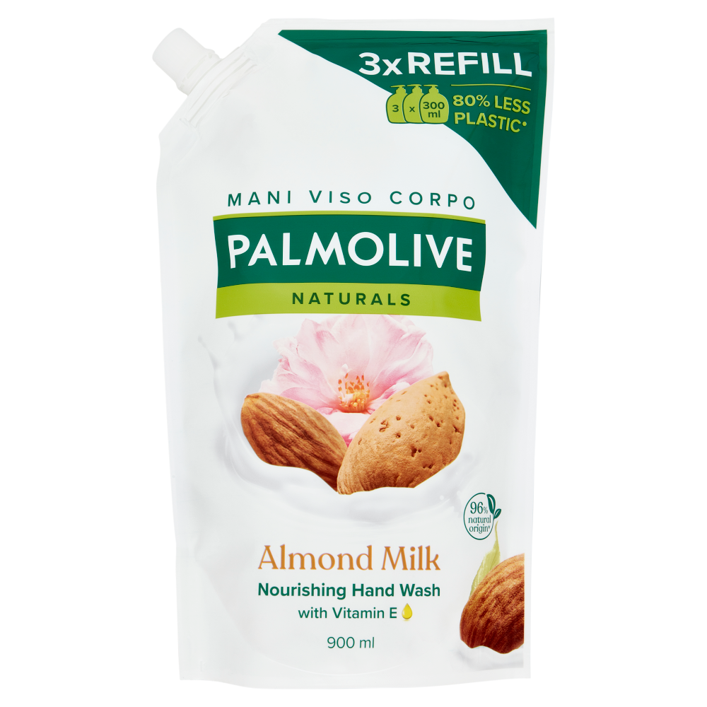 Palmolive ricarica sapone liquido mani Naturals latte e mandorla 900 ml ...