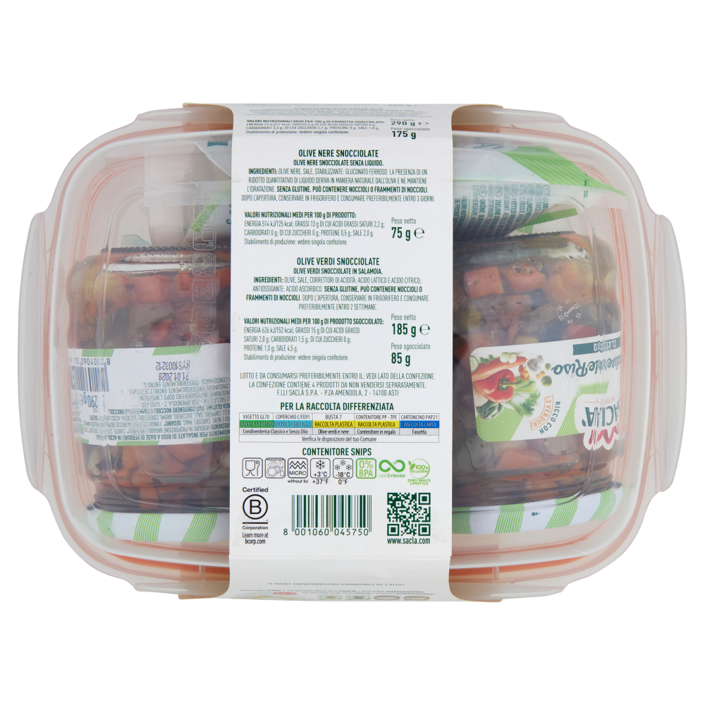 Saclà 2 Condiverderiso Classico/Senza Olio + 2 Olivolì Snocciolate Nere ...