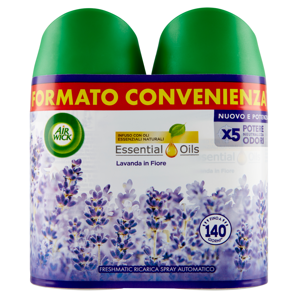 Air Wick Freshmatic Ricarica Bipacco Lavanda in Fiore Profumatore per ambiente 2 x 250 ml ...