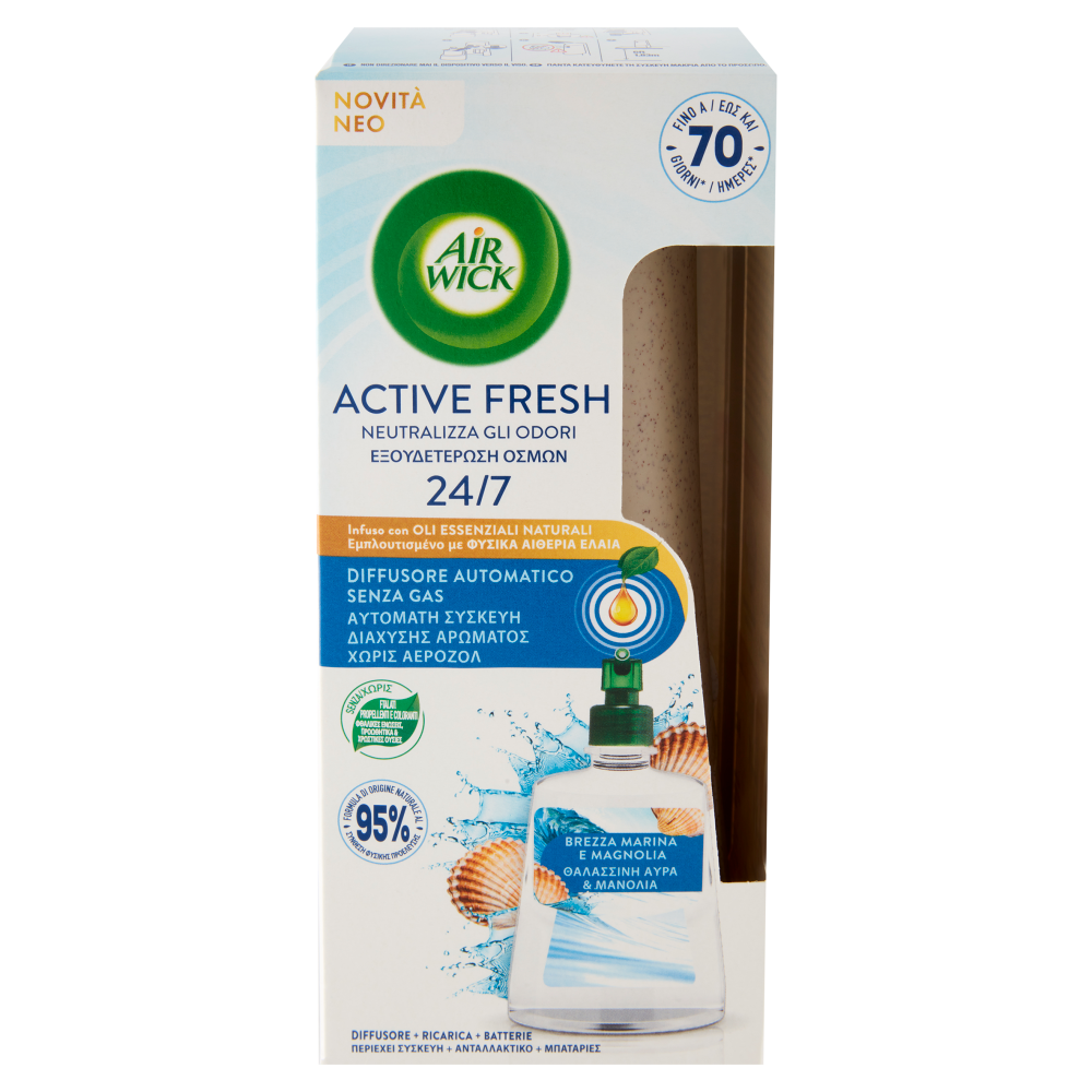 Air Wick Active Fresh Diffusore Automatico Brezza Marina e Magnolia Profumatore per ambiente 228 ...