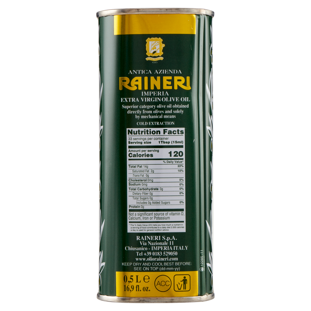 Raineri Olio Extra Vergine di Oliva Ottenuto a Freddo 500 ml | Carrefour