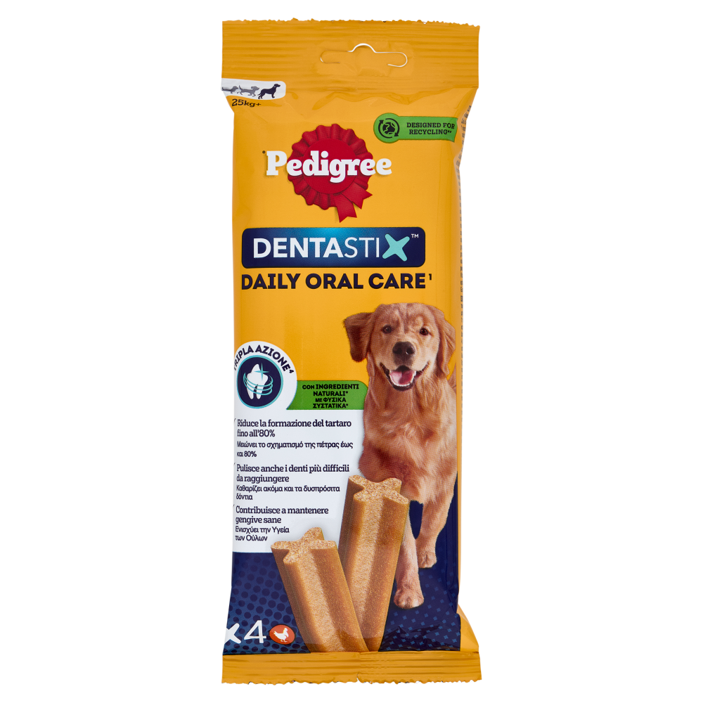 Pedigree Dentastix Snack per igiene orale Cane Grande 4 Pezzi 154 g ...