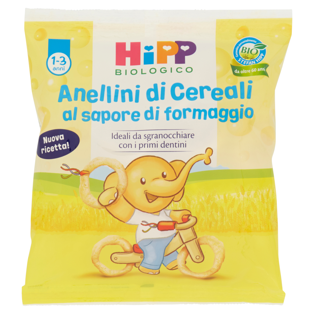 HiPP Biologico Anellini di Cereali al sapore di formaggio 25 g | Carrefour