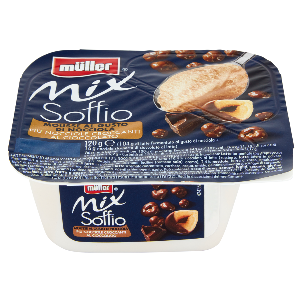 müller Mix Soffio Mousse al Gusto di Nocciola Più Nocciole Croccanti al ...