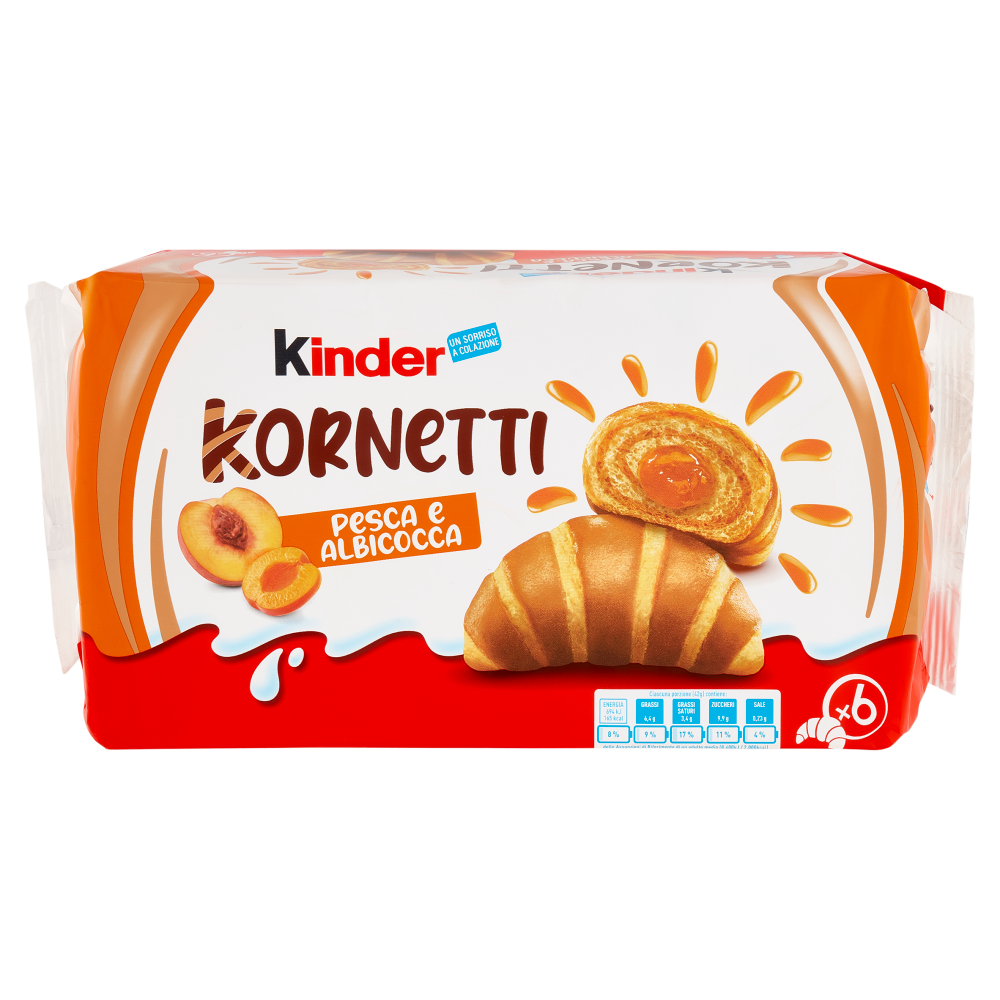 Kinder Kornetti Pesca e Albicocca 6 x 42 g | Carrefour