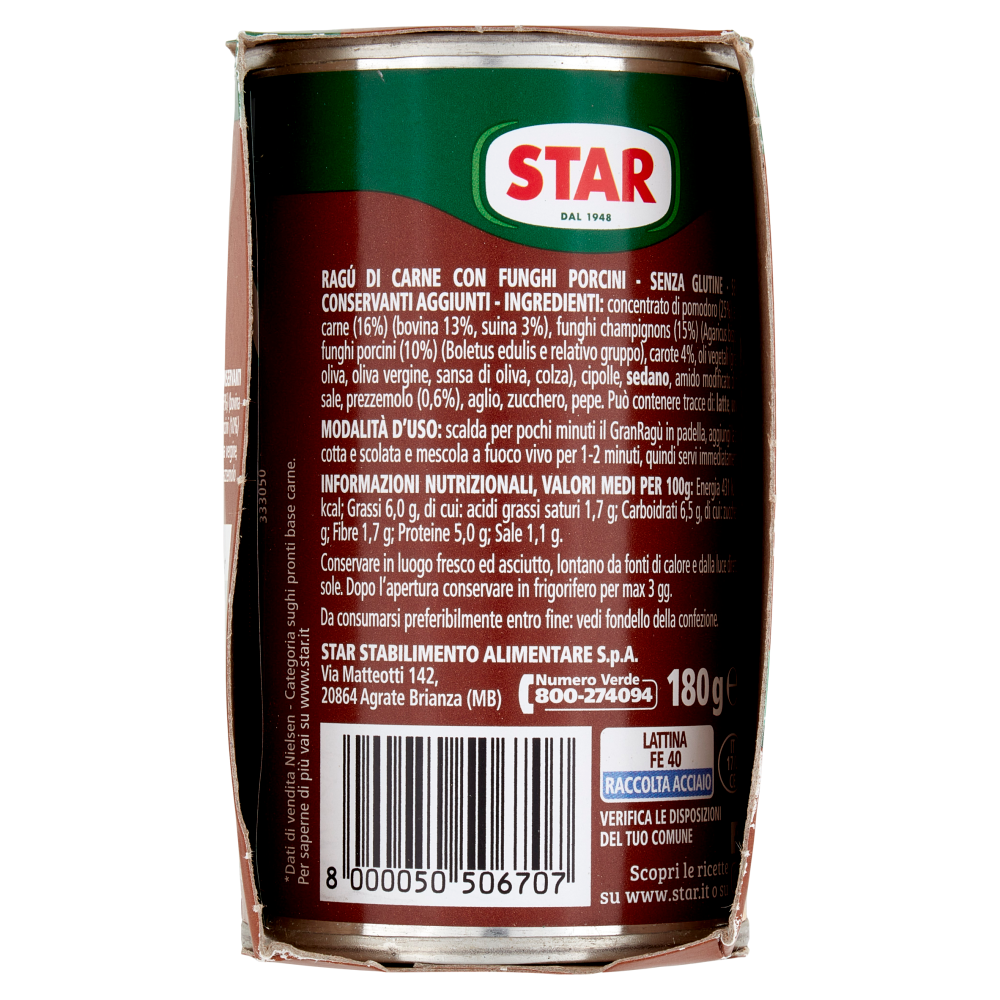 Star il Mio Gran Ragù con Funghi Porcini 2 x 180 g | Carrefour