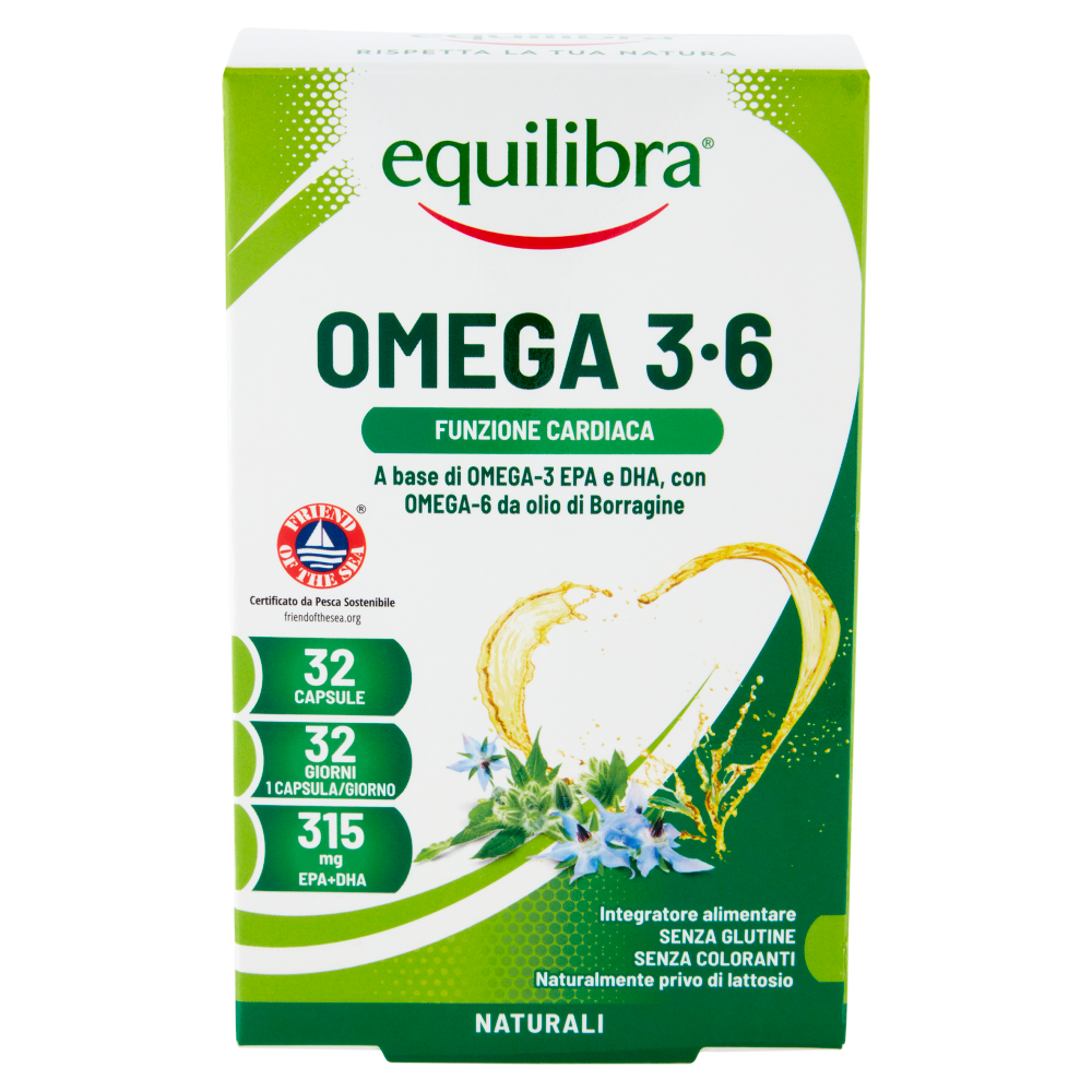 equilibra Omega 3-6 Funzione Cardiaca 32 Capsule 38,4 g | Carrefour