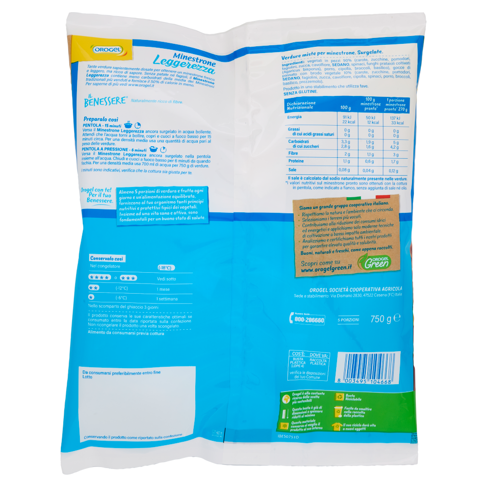 Orogel Il Benessere Minestrone Leggerezza Surgelati 750 g | Carrefour