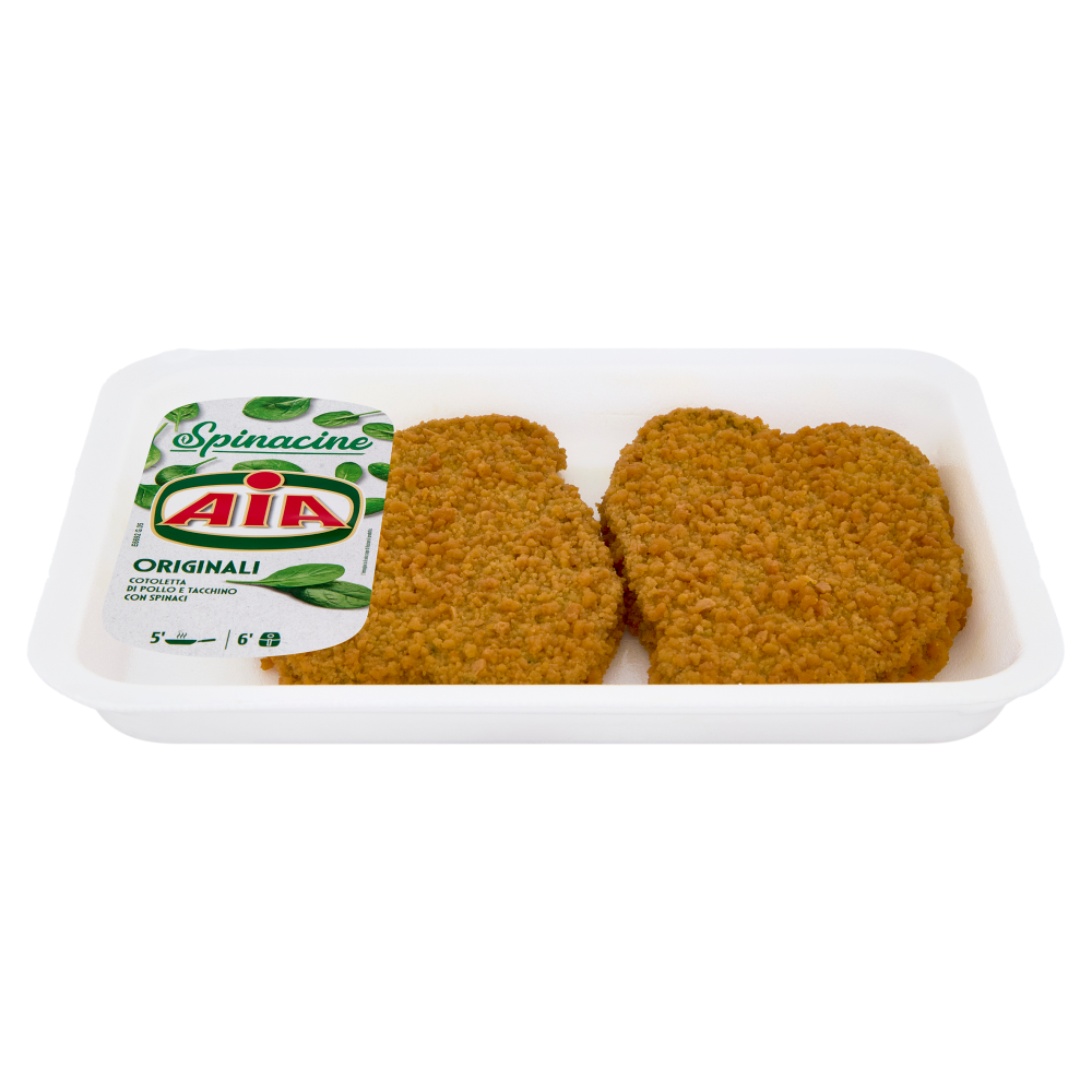 Aia Spinacine Originali Cotoletta di Pollo e Tacchino con Spinaci 0,200 ...