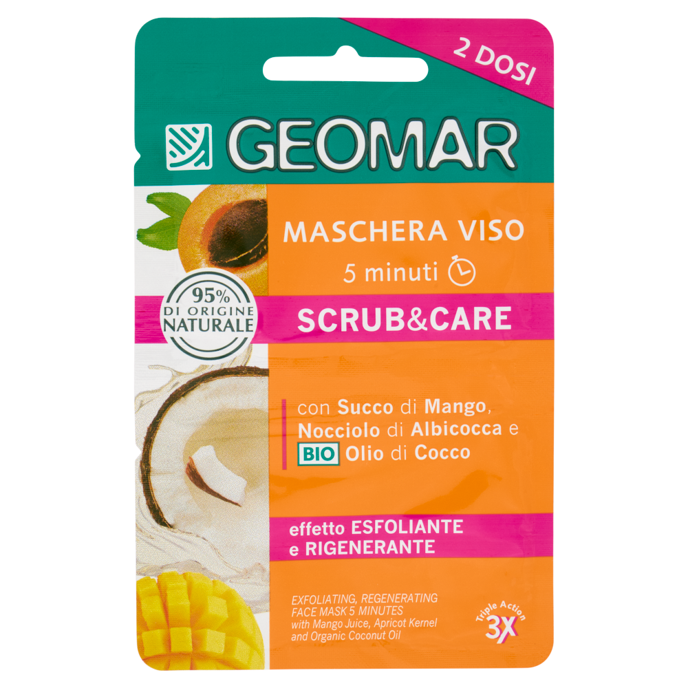 Geomar Maschera Viso 5 minuti Scrub&Care 2 x 7,5 mL | Carrefour