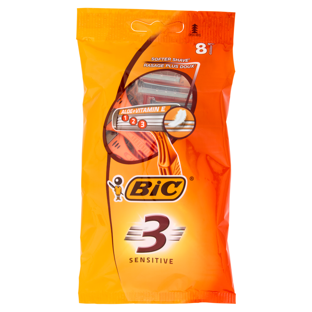 Bic 3 Sensitive Rasoi 3 Lame Usa e Getta da Uomo, 8 pezzi | Carrefour