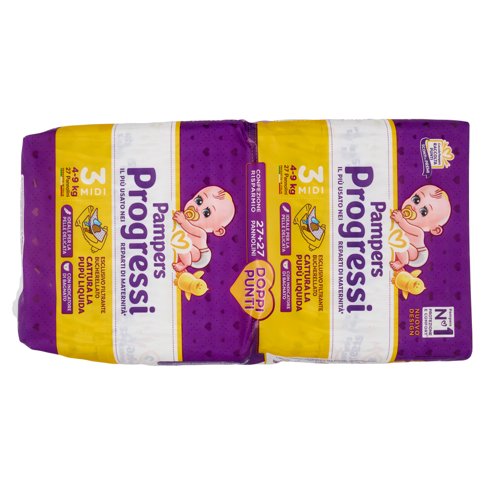 Pampers Progressi Midi 27 + 27 pz | Carrefour
