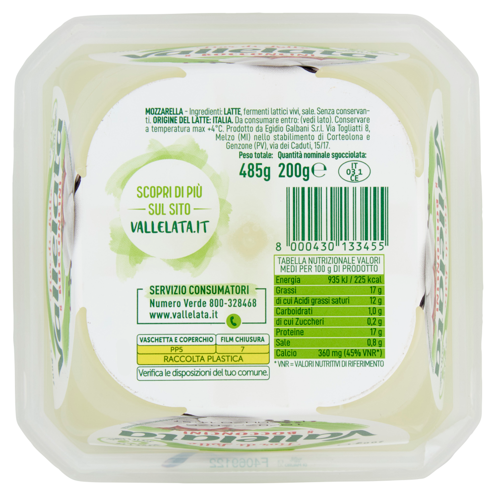 Vallelata Fior di Latte 8 Bocconcini 200 g | Carrefour