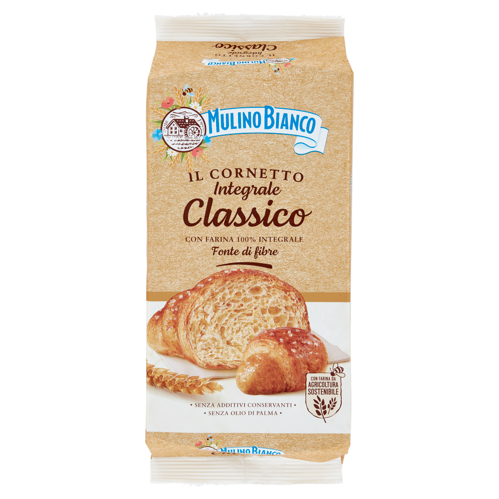 Mulino Bianco Cornetti Integrali Merenda con 100% Farina Integrale 6 ...