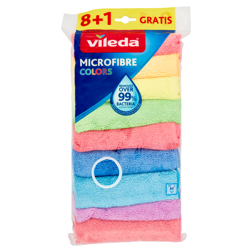 Vileda Microfibre Colors - rimuovono oltre il 99%* dei batteri, anche ...