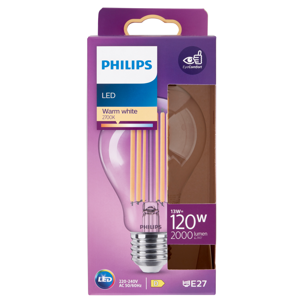Philips Led goccia filamento 120W E27 2700K | Carrefour