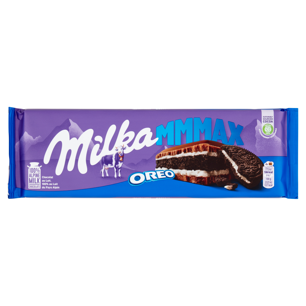 Milka Mmmax, maxi tavoletta di cioccolato al latte ripieno di biscotti ...