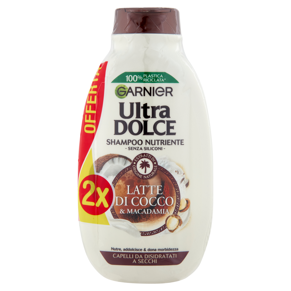 Garnier Ultra Dolce Shampoo Nutriente Latte di Cocco & Macadamia 2 x ...