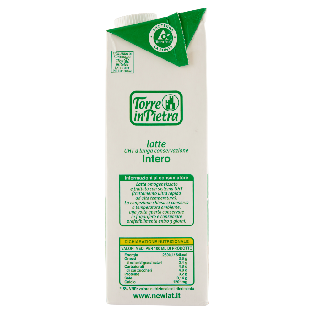 Torre in Pietra latte UHT a lunga conservazione Intero 1000 ml | Carrefour