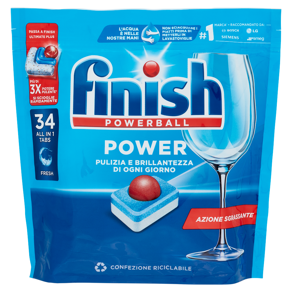 Finish Power All in One Regular pastiglie lavastoviglie 34 lavaggi 544 ...