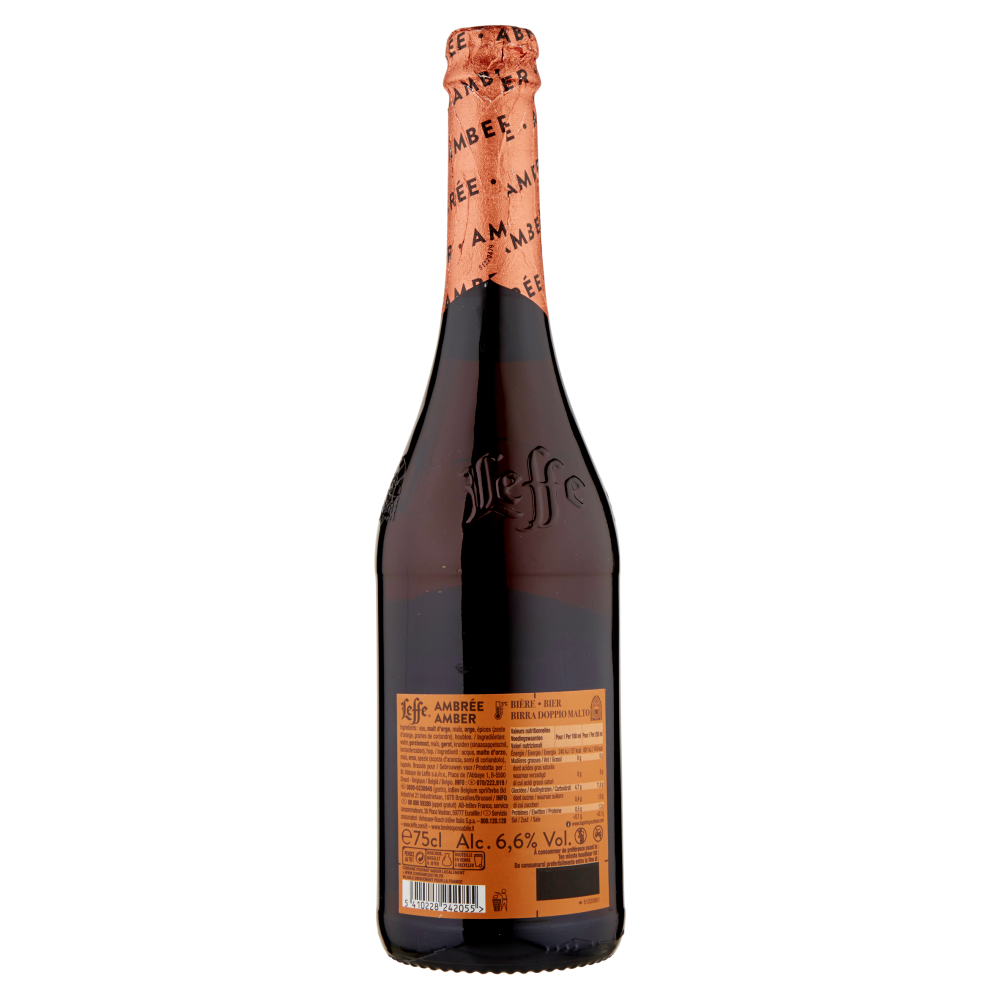 LEFFE AMBRÈE Birra ambrata belga d'abbazia doppio malto bottiglia 75cl ...
