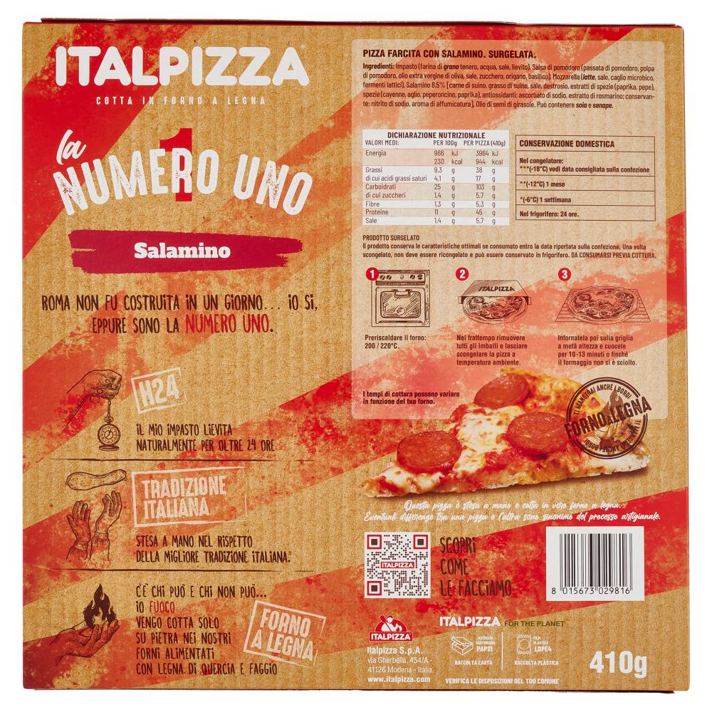 Italpizza la Numero Uno Salamino 410 g | Carrefour