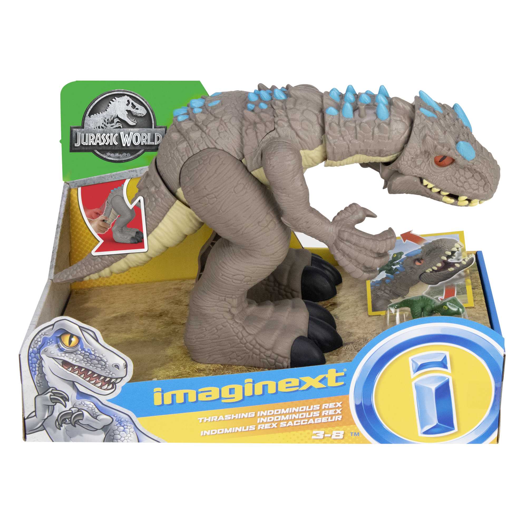 Fisher-Price Imaginext - Jurassic World, Dinosauro Indominus Rex per bambini da 3 anni in su ...