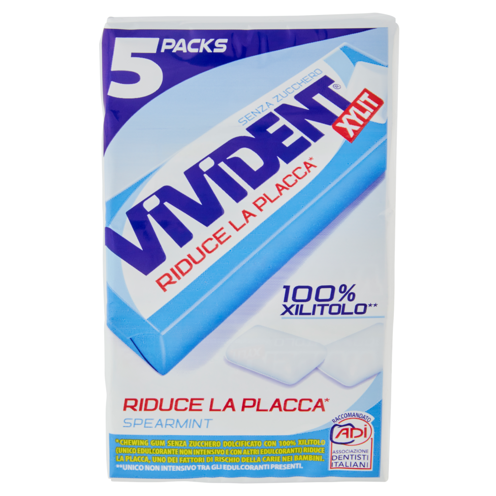 Vivident Xylit Spearmint 5 Packs 67,5 g | Carrefour