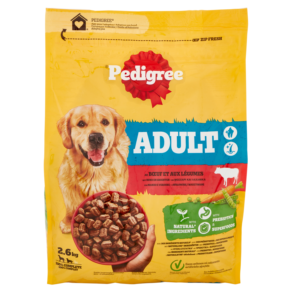 Pedigree Cibo Secco Cane Adulto Manzo Verdure 2.6Kg | Carrefour