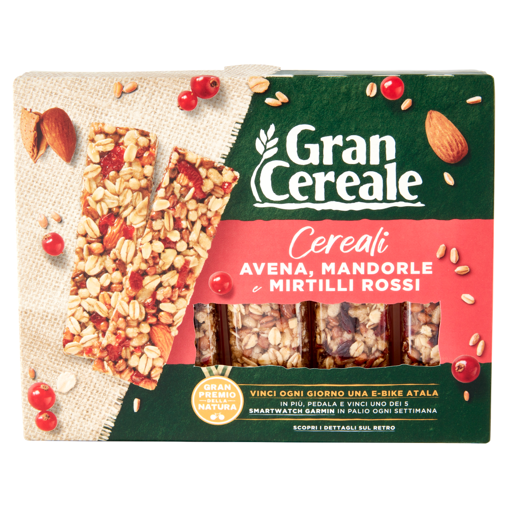 Gran Cereale Barrette di Cereali con Avena Mandorle e Mirtilli Rossi ...