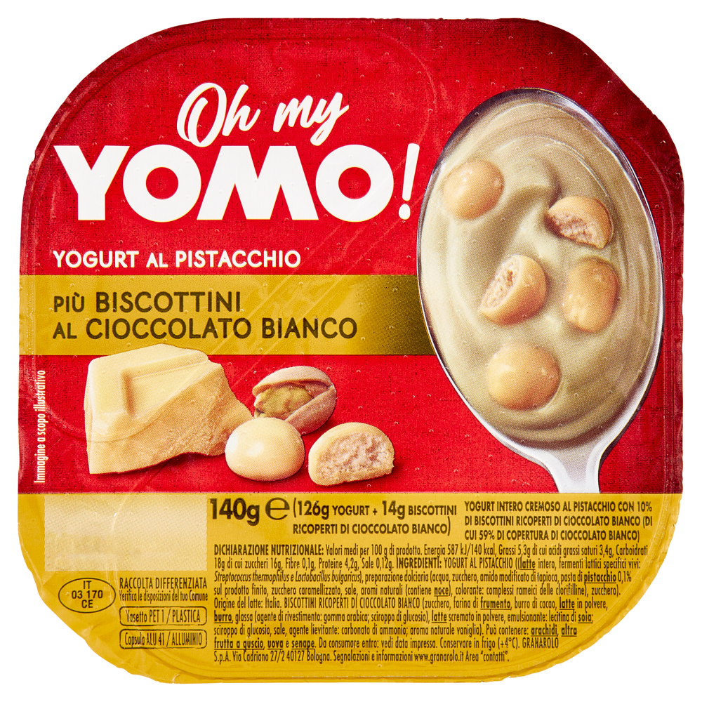 Oh my Yomo! Yogurt al Pistacchio Più Biscottini al Cioccolato Bianco 140 g | Carrefour